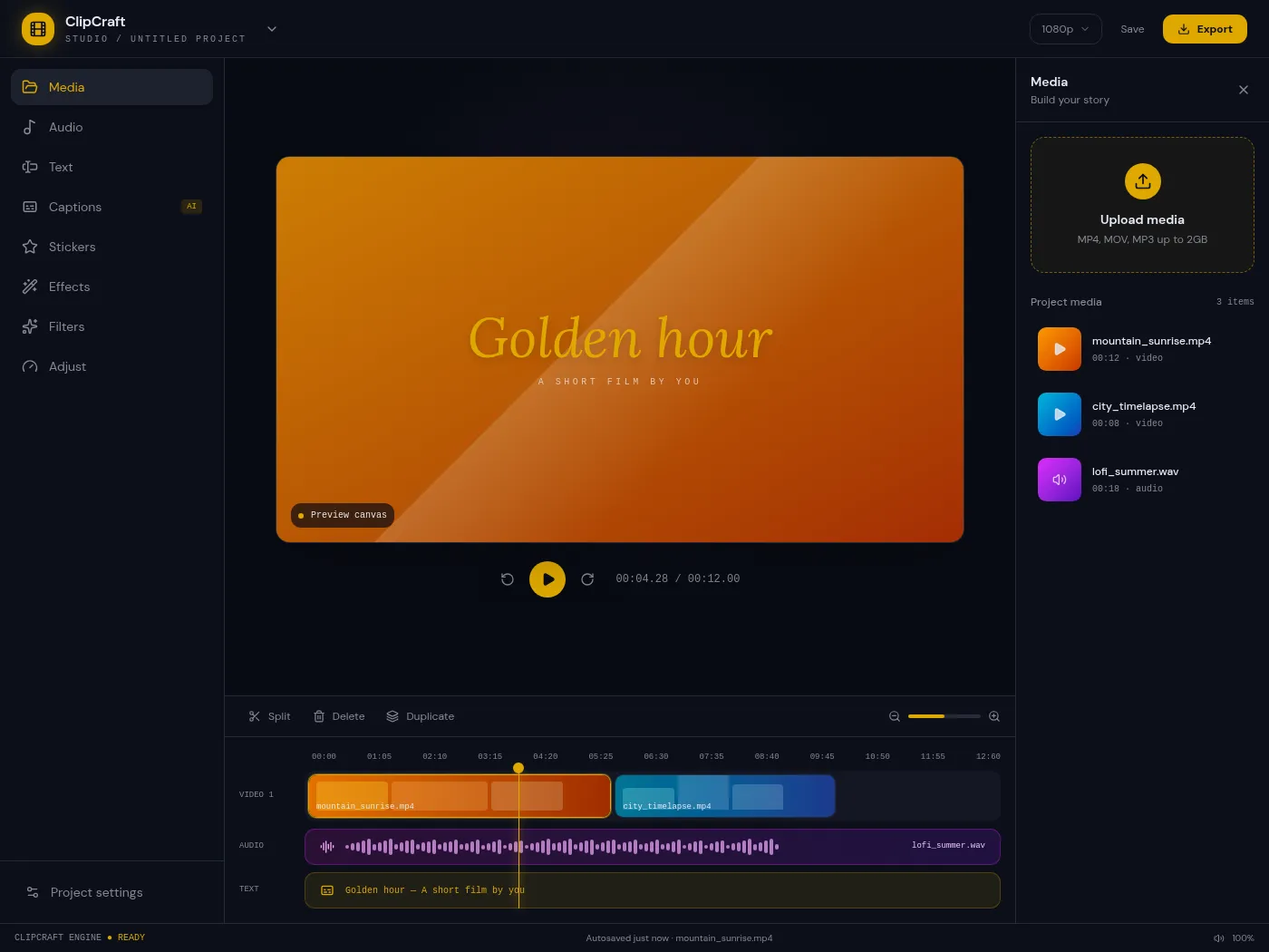 ClipCraft Video Editor