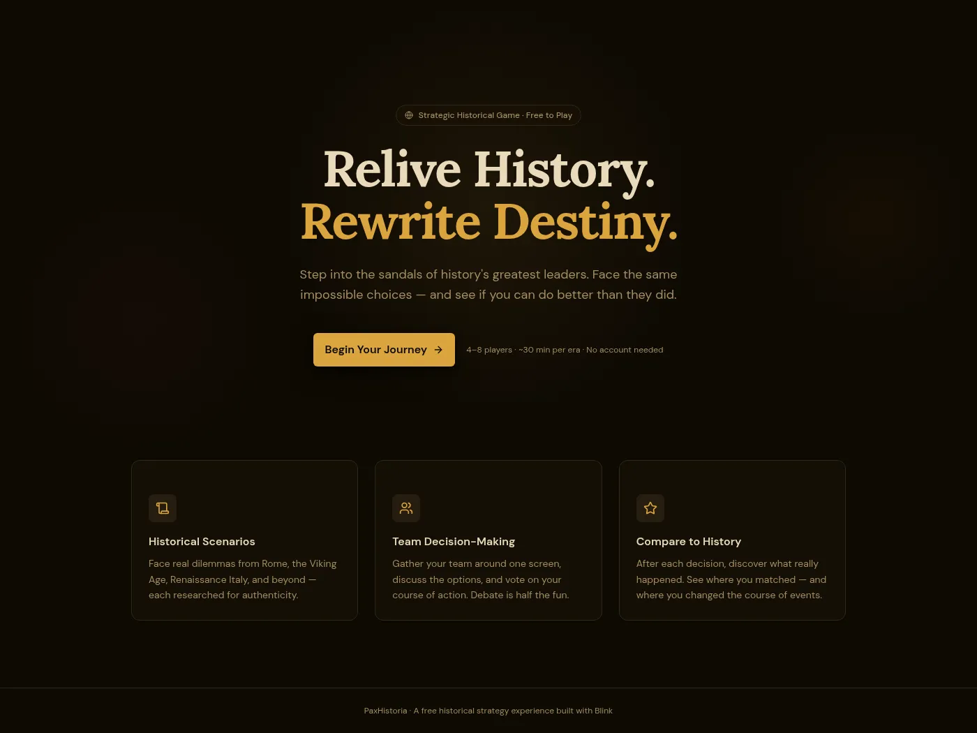 PaxHistoria Game Portal