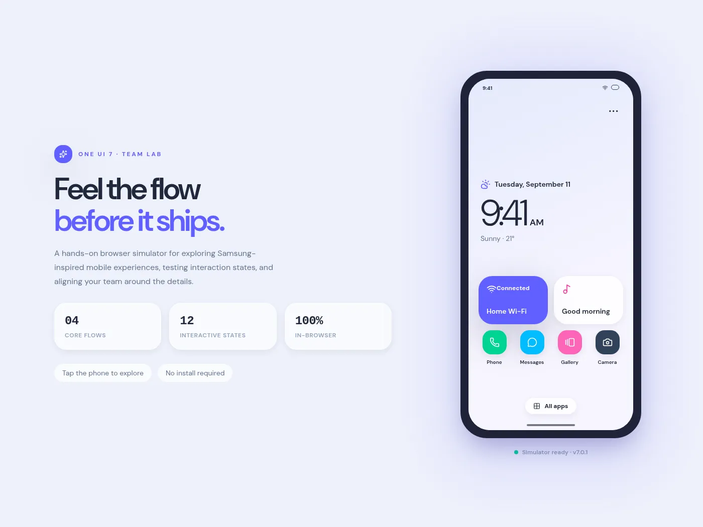 One UI 7 Web Simulator