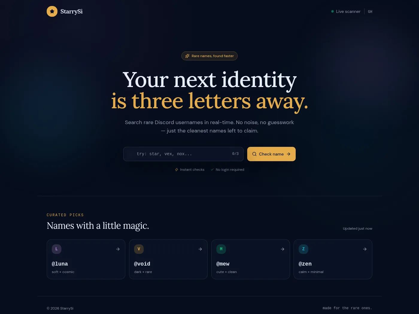 StarrySi Username Finder