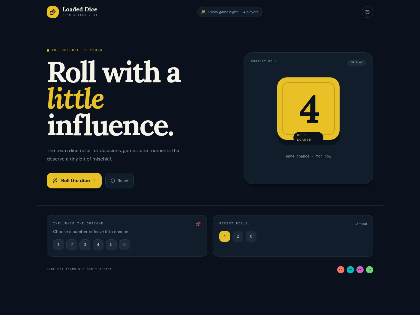 Rigged Dice Roller