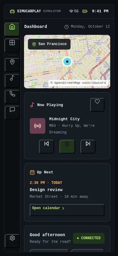 SimuCarPlay Dashboard