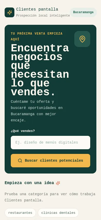 Clientes Pantalla App