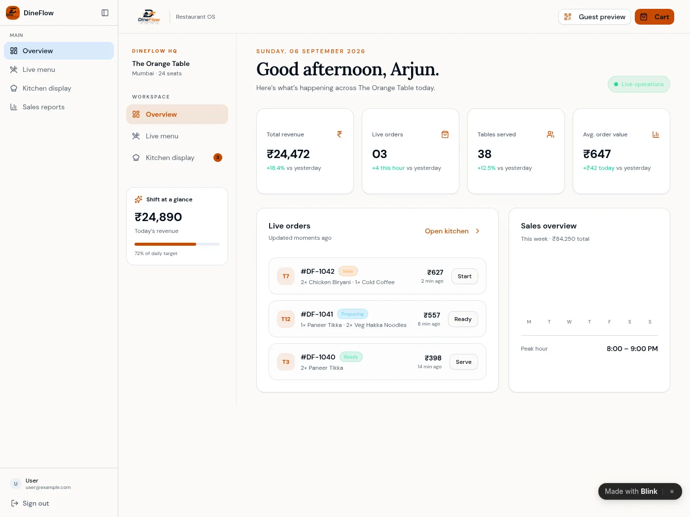 DineFlow SaaS Platform