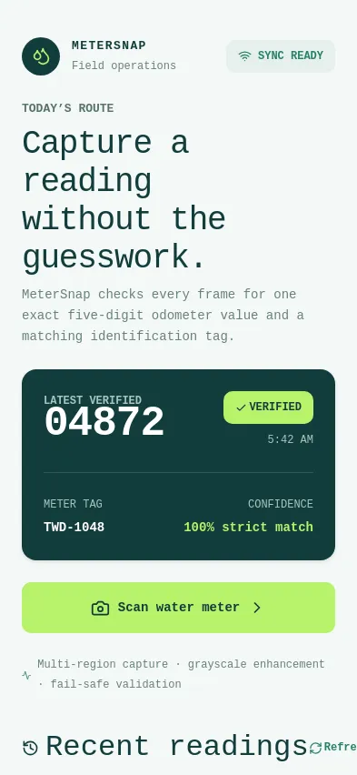 MeterSnap Mobile OCR
