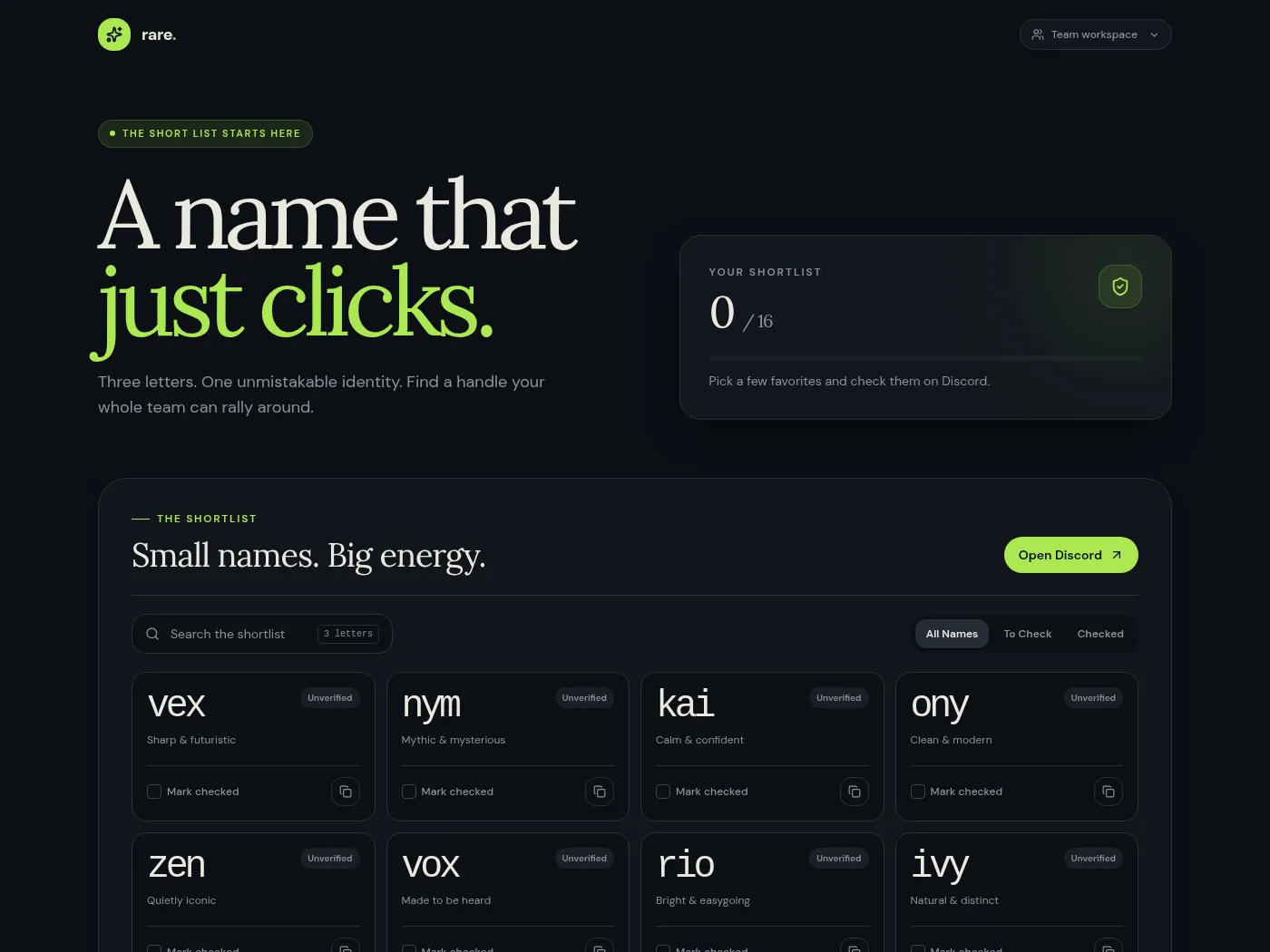 Rare Discord Handle Finder