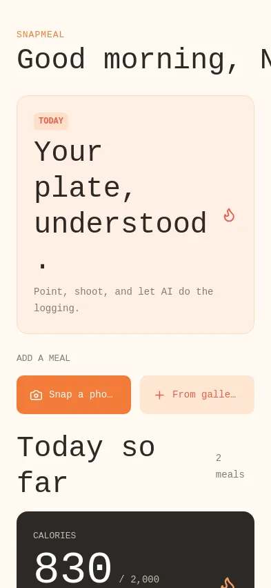 SnapMeal Tracker