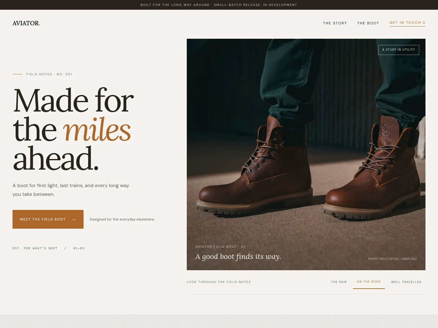 Aviator Boot Landing