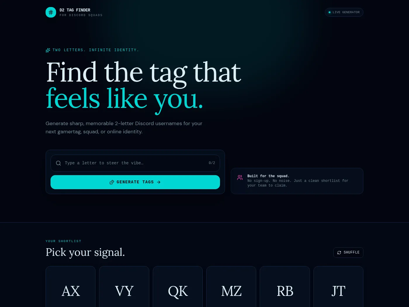 D2 Tag Finder