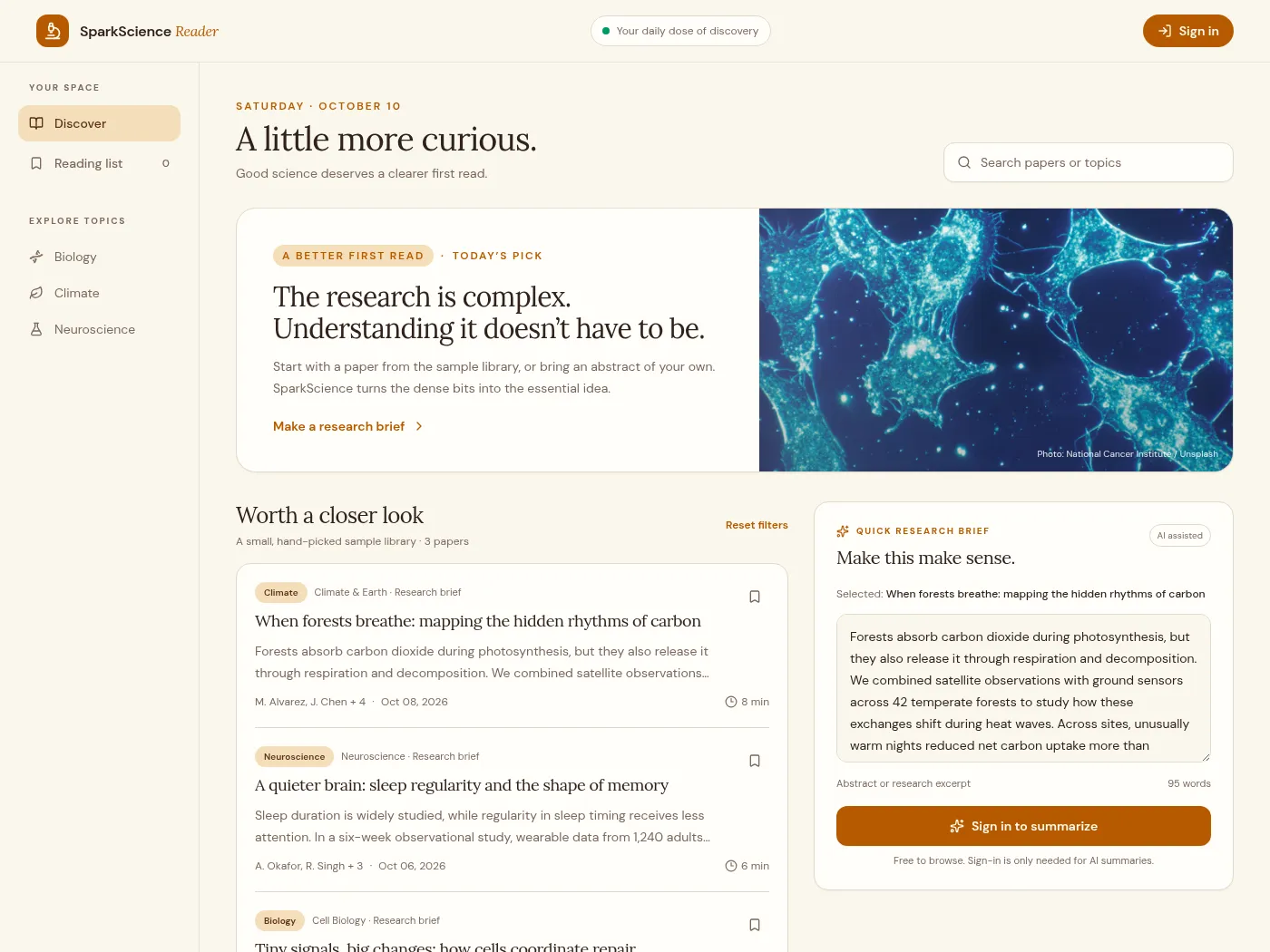 SparkScience Reader