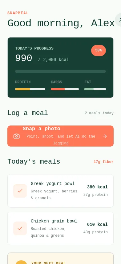 SnapMeal AI Tracker