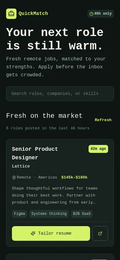 RemoteJobs QuickMatch