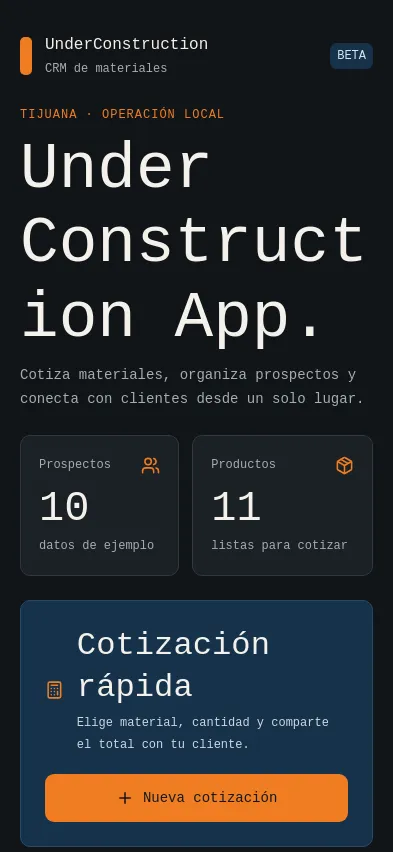 UnderConstruction CRM App