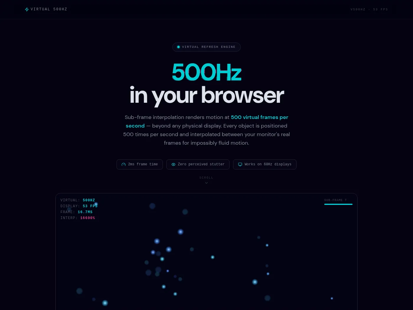 Virtual 500Hz Display