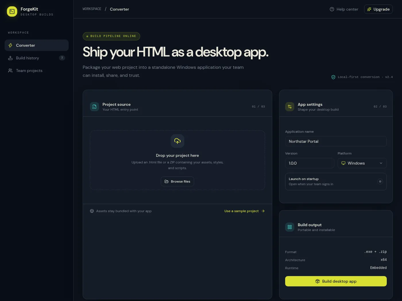 HTML2Exe Converter