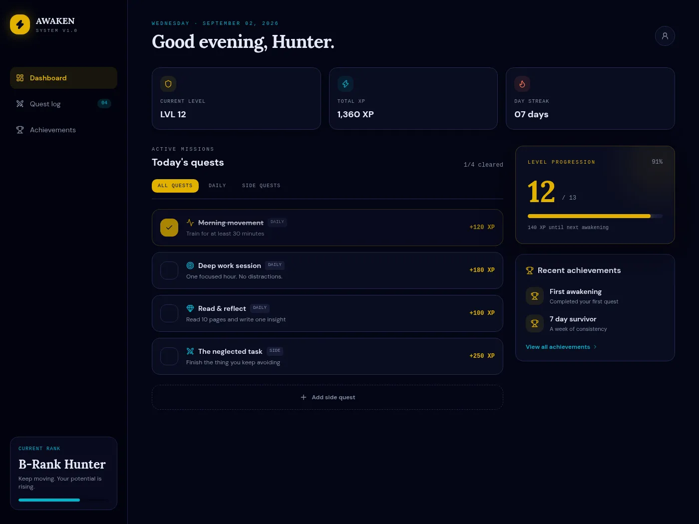 Solo Leveling Quest App