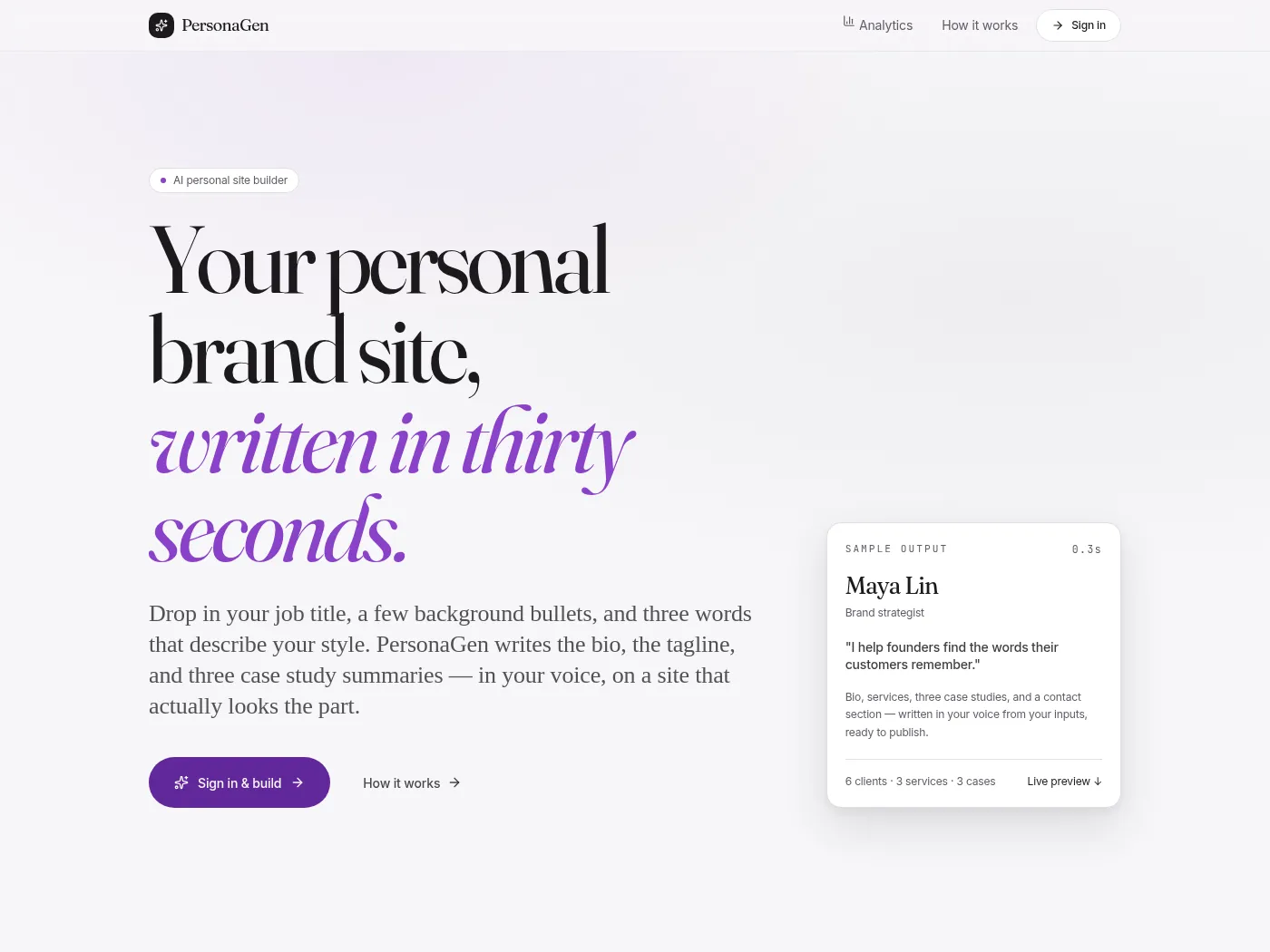 PersonaGen Site Builder