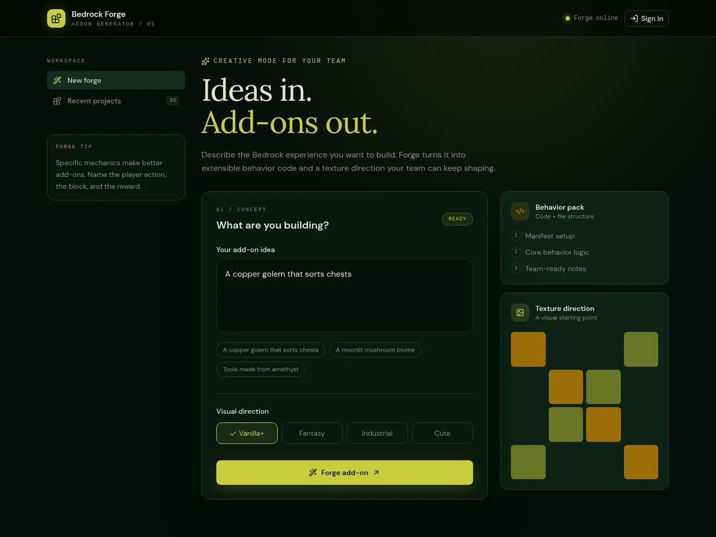 AI Bedrock Addon Forge