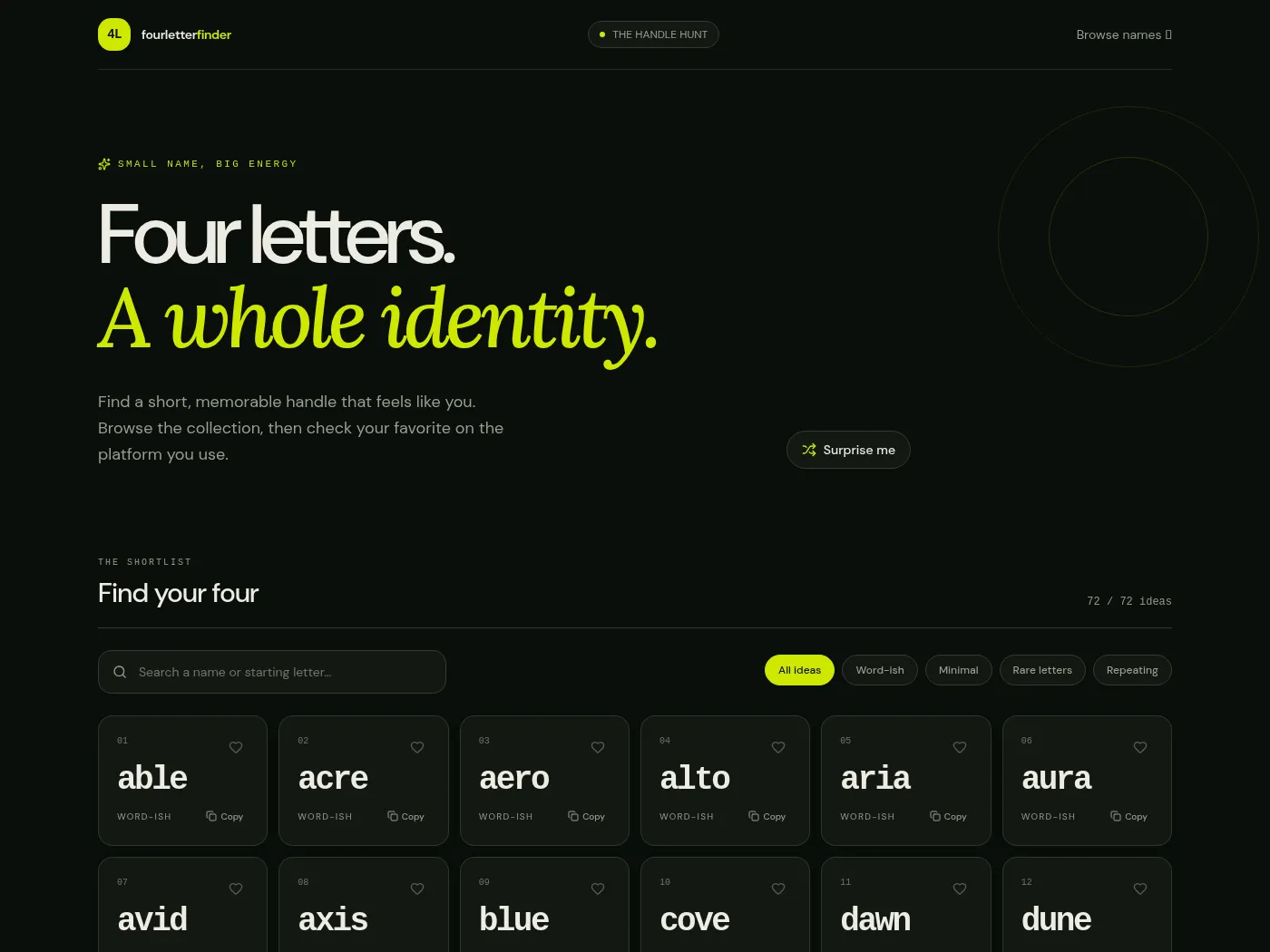 FourLetterFinder