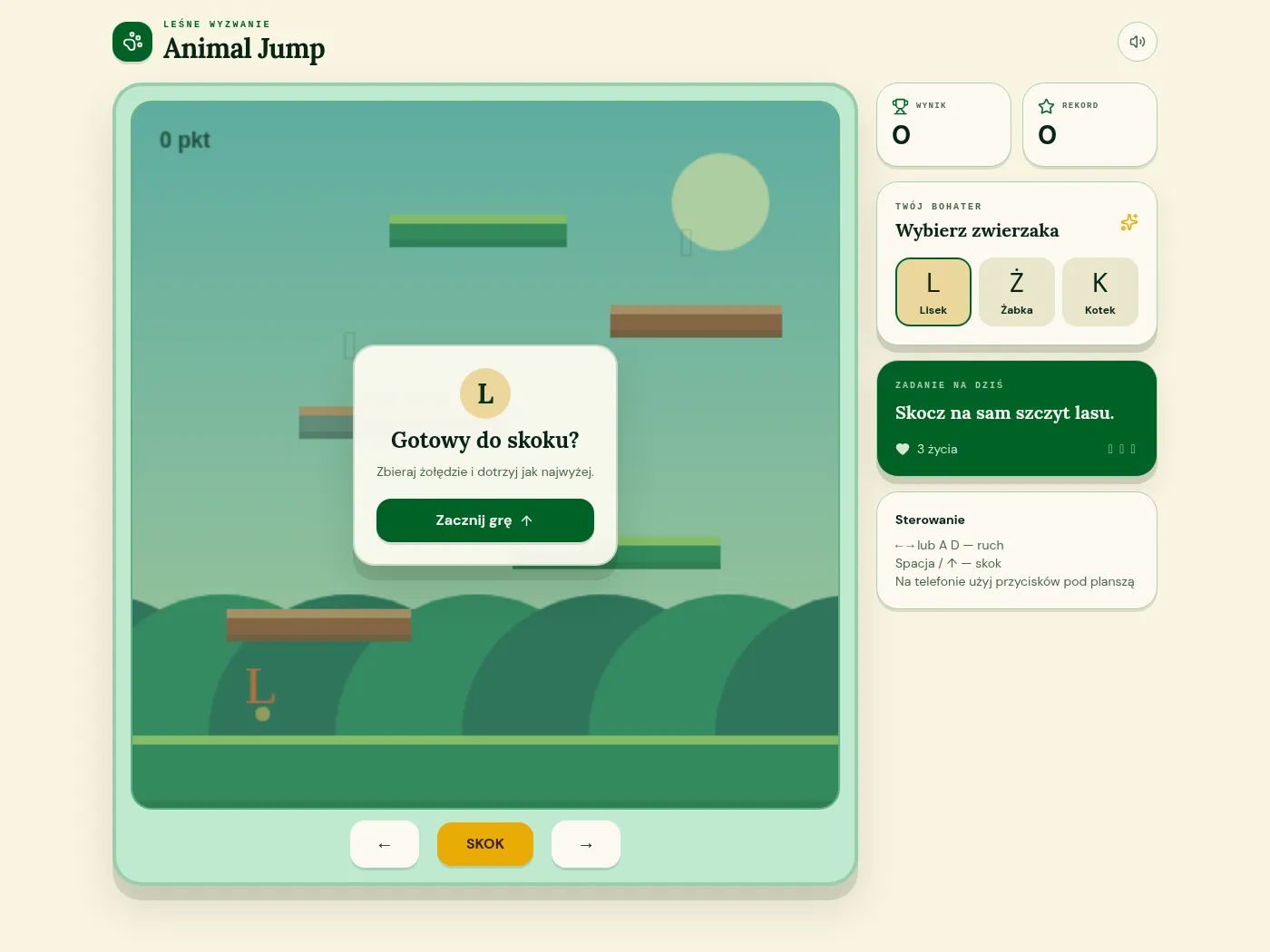 Jump Game for Animals