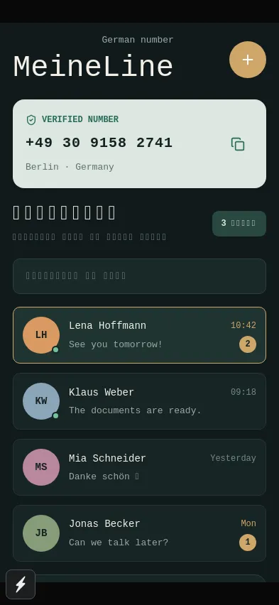 German Number Chat App