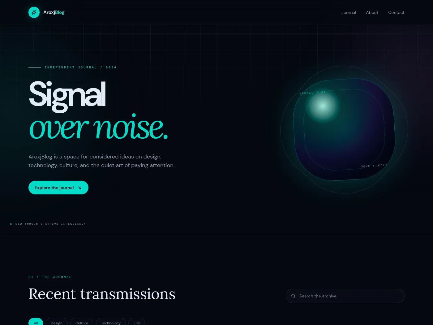 AroxjBlog 3D Redesign