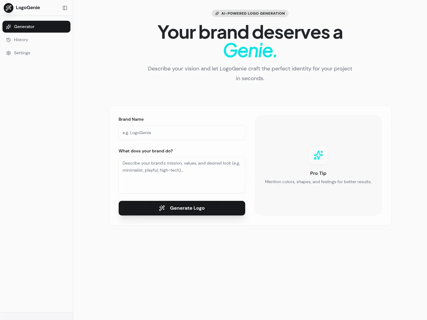 LogoGenie Web App