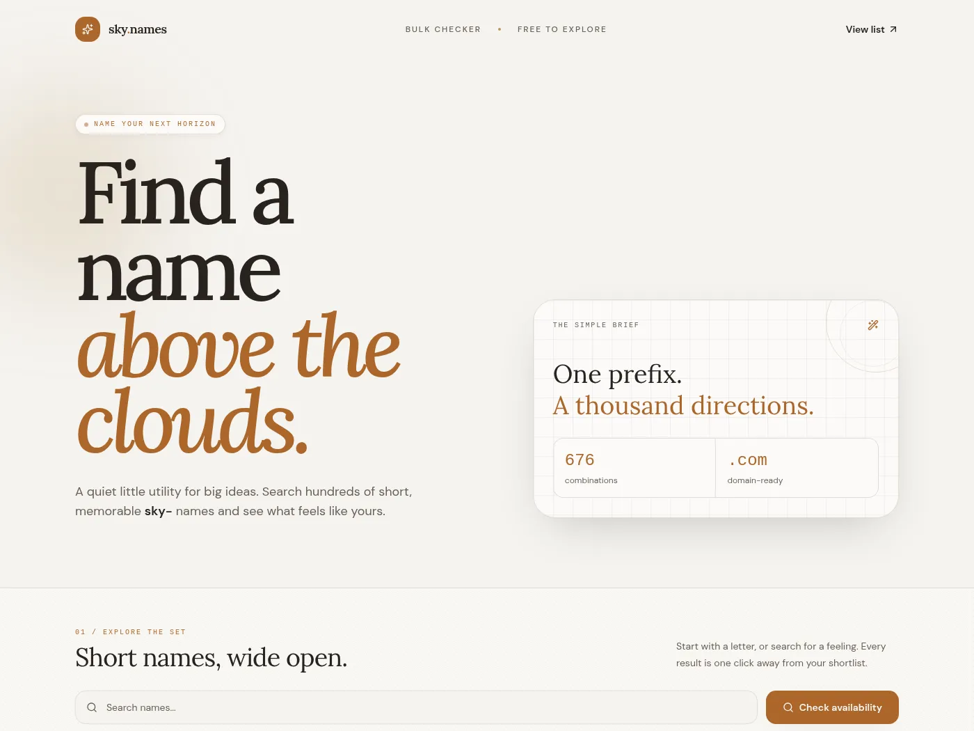 Sky Name Checker