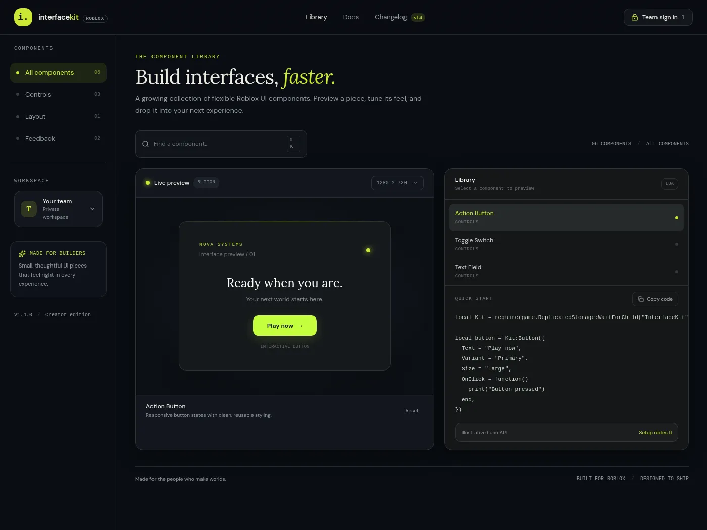 Roblox UI Components Kit