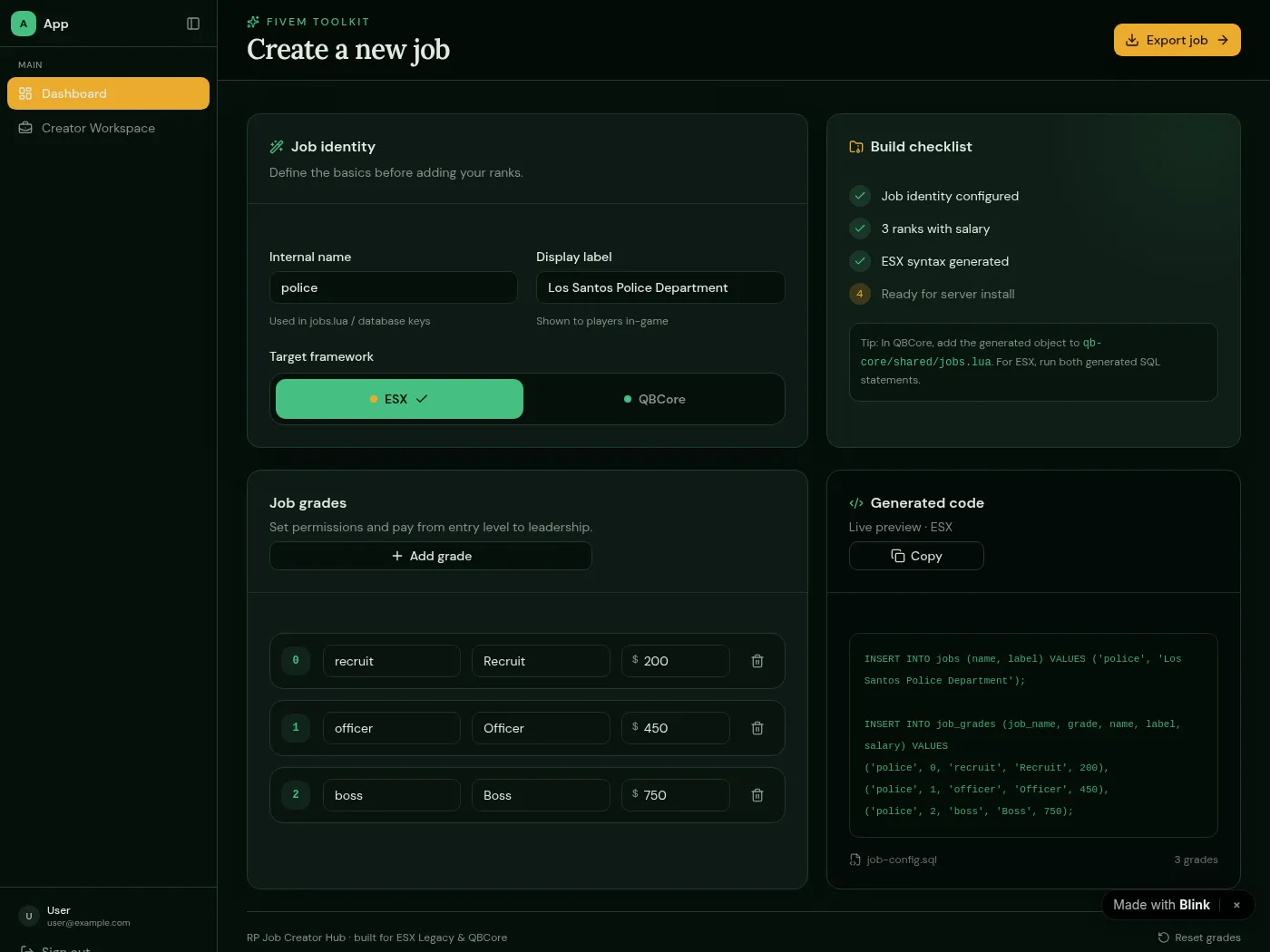 RP Job Creator Hub