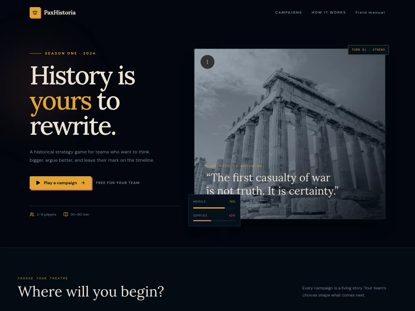 PaxHistoria Strategy Portal