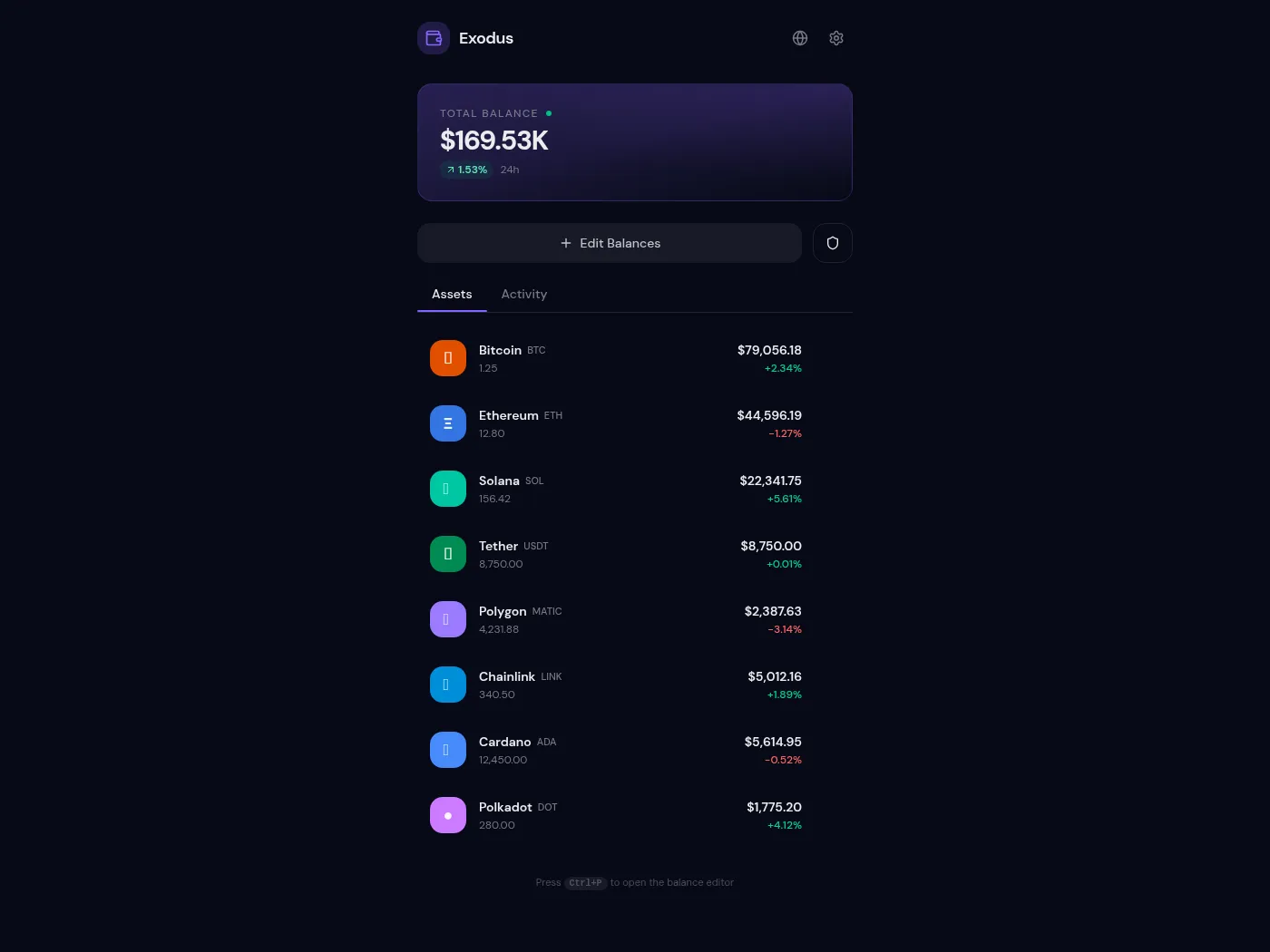 Exodus Wallet Simulator