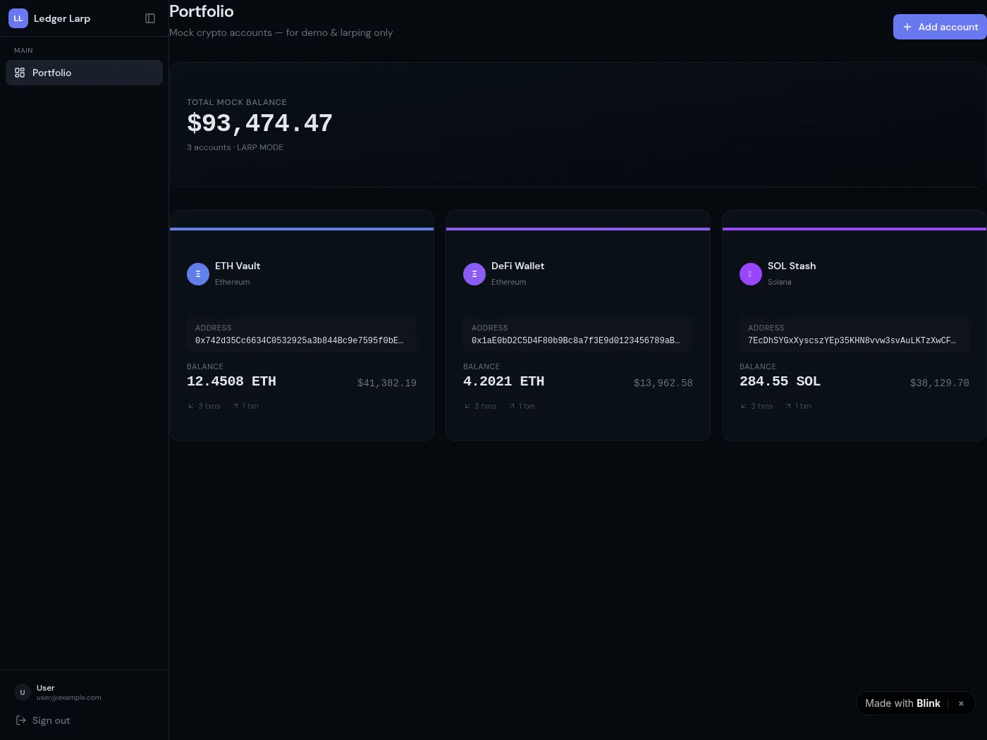 Ledger Larp Toolkit