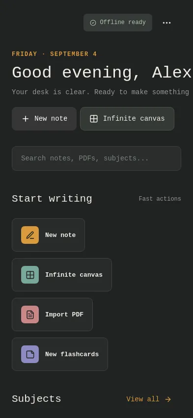 S Pen Study Desk