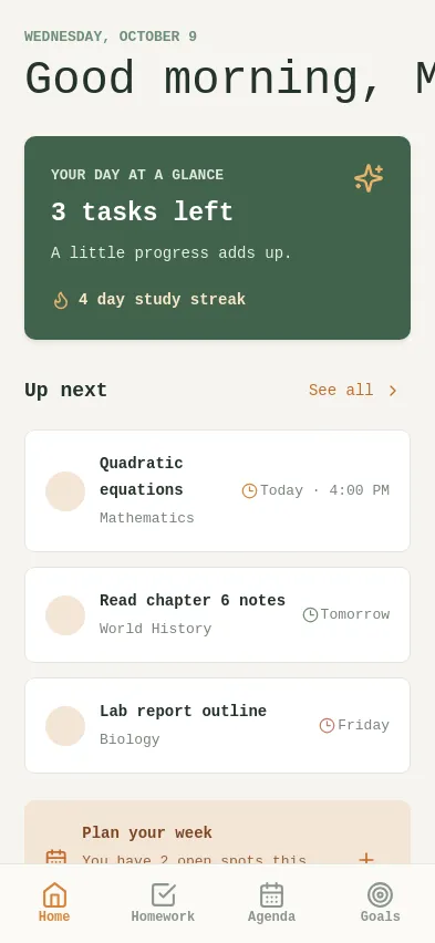 Offline Student Calendar