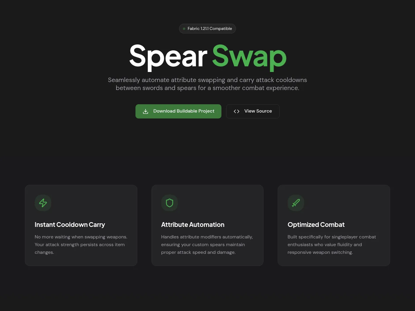 Minecraft Spear Swap Mod