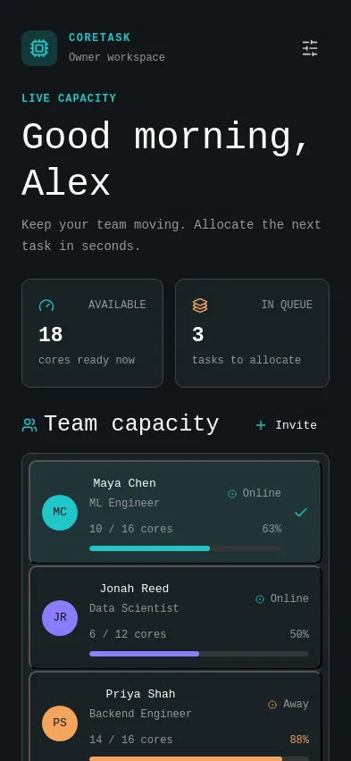 CoreTask Allocator