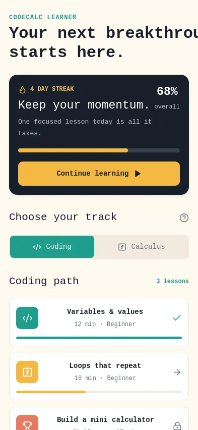 CodeCalc Learner