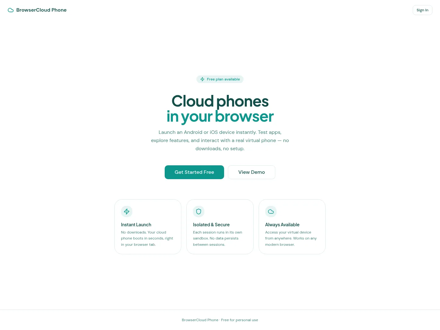 BrowserCloud Phone