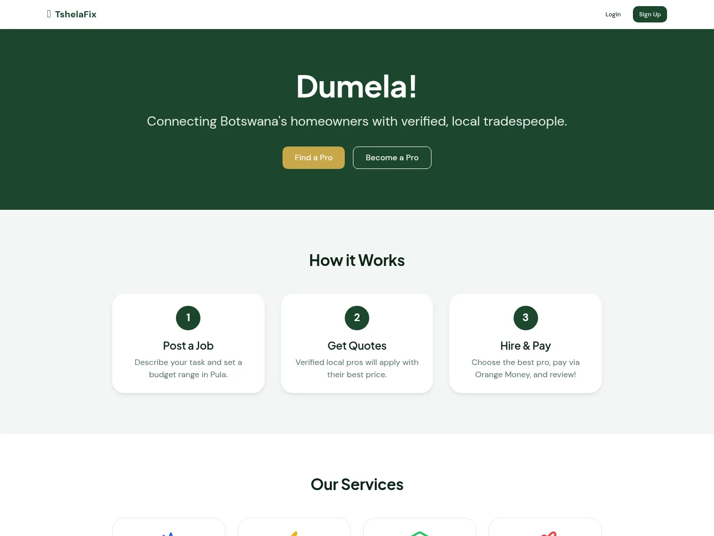 TshelaFix Hyperlocal Services