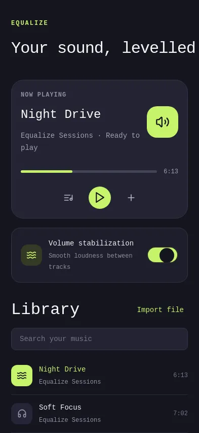 Equalize Music Player