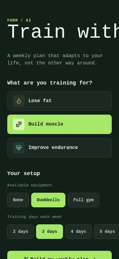 AI Workout Builder