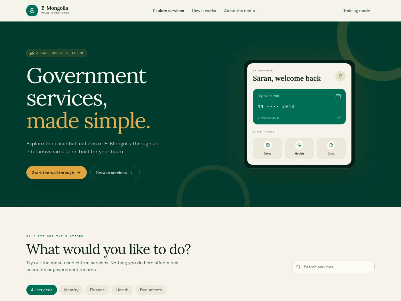 E-Gov Platform Simulator