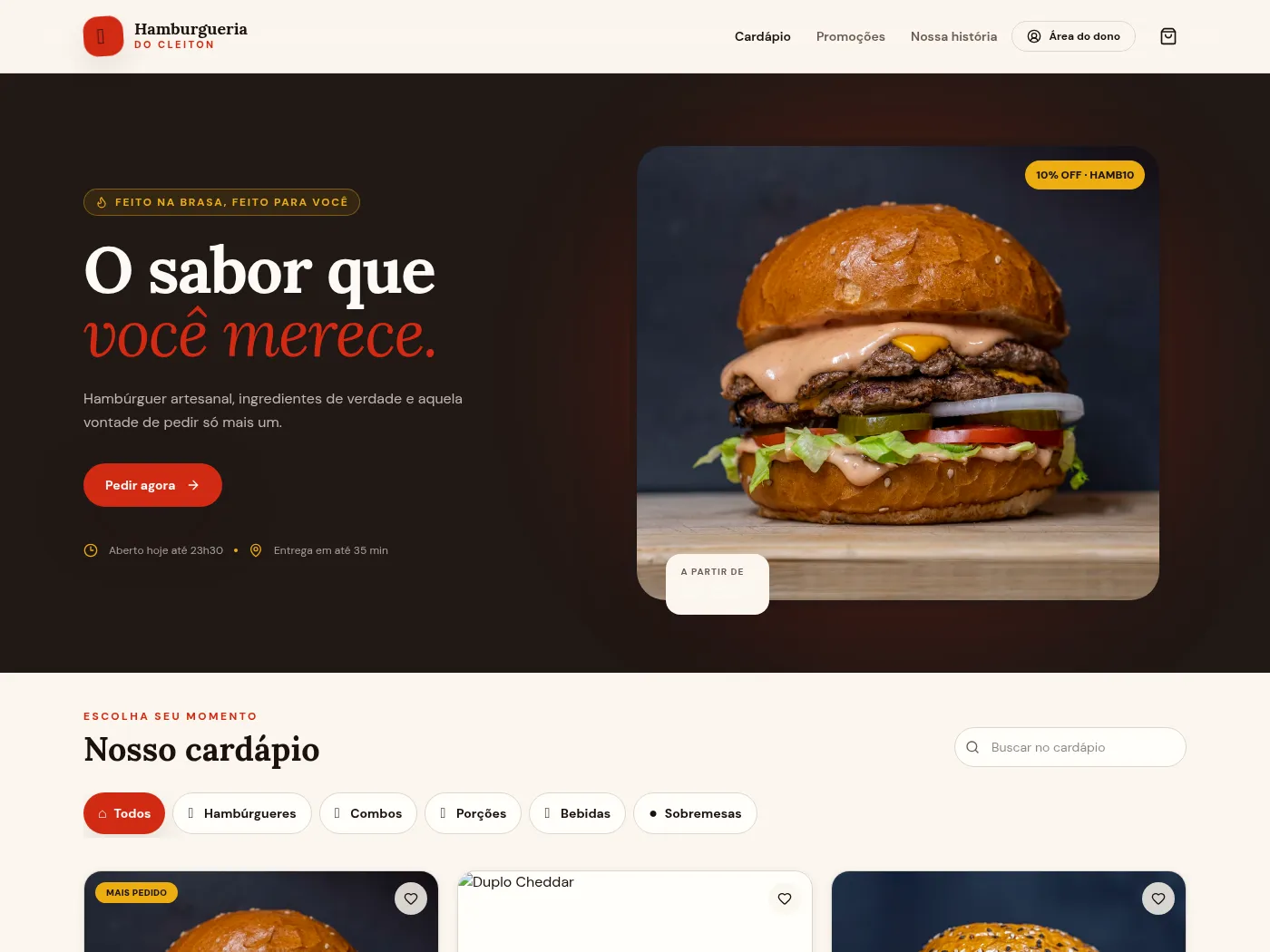 Cleiton Burger Pro App