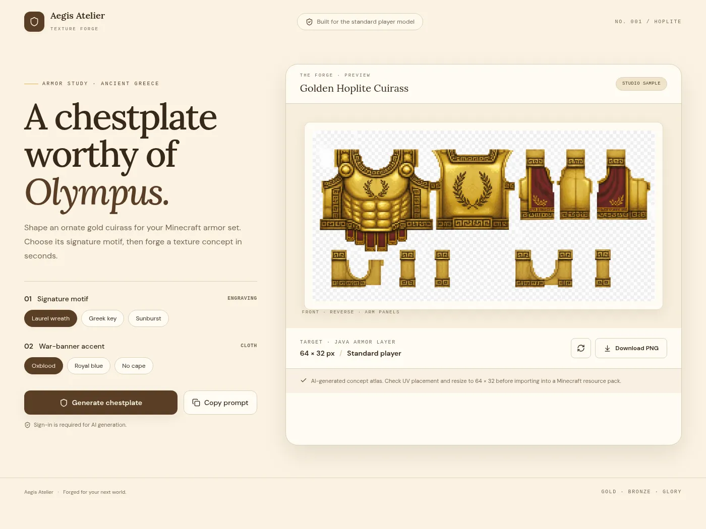 Greek Gold Chestplate Gen