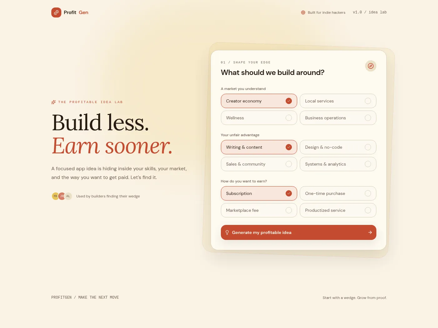 ProfitGen Web App