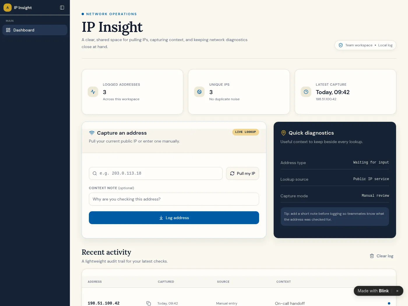IP Insight Dashboard