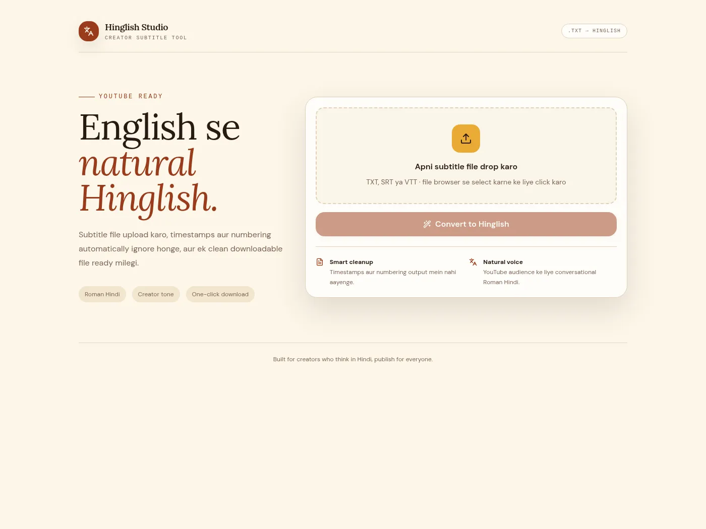 Hinglish Text Converter