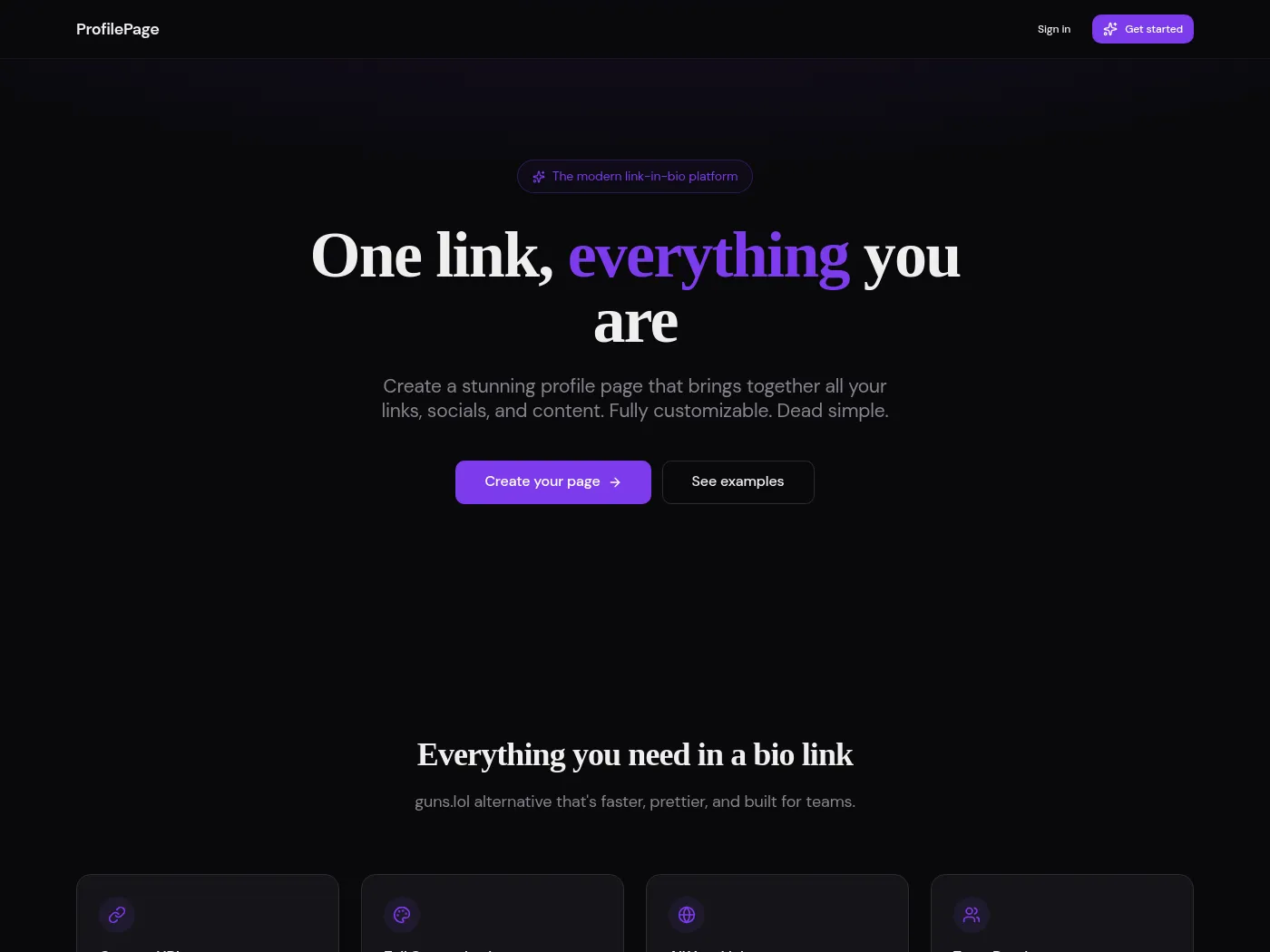 ProfilePage Creator
