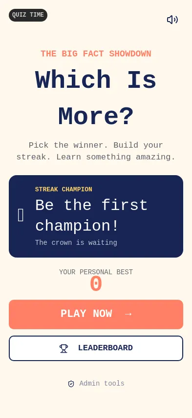 Which Is More? Quiz Game